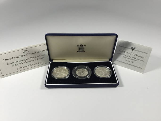 1995 Royal Mint Wwii 50th Anniv. Silver Proof Coin Set