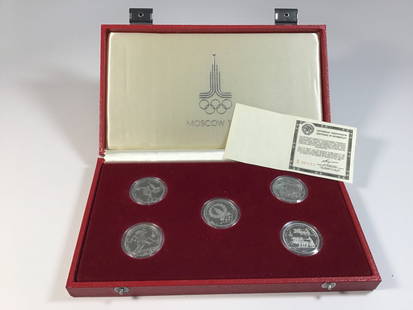 1980 Russia Gold Moscow Olympic Coin Set (6)