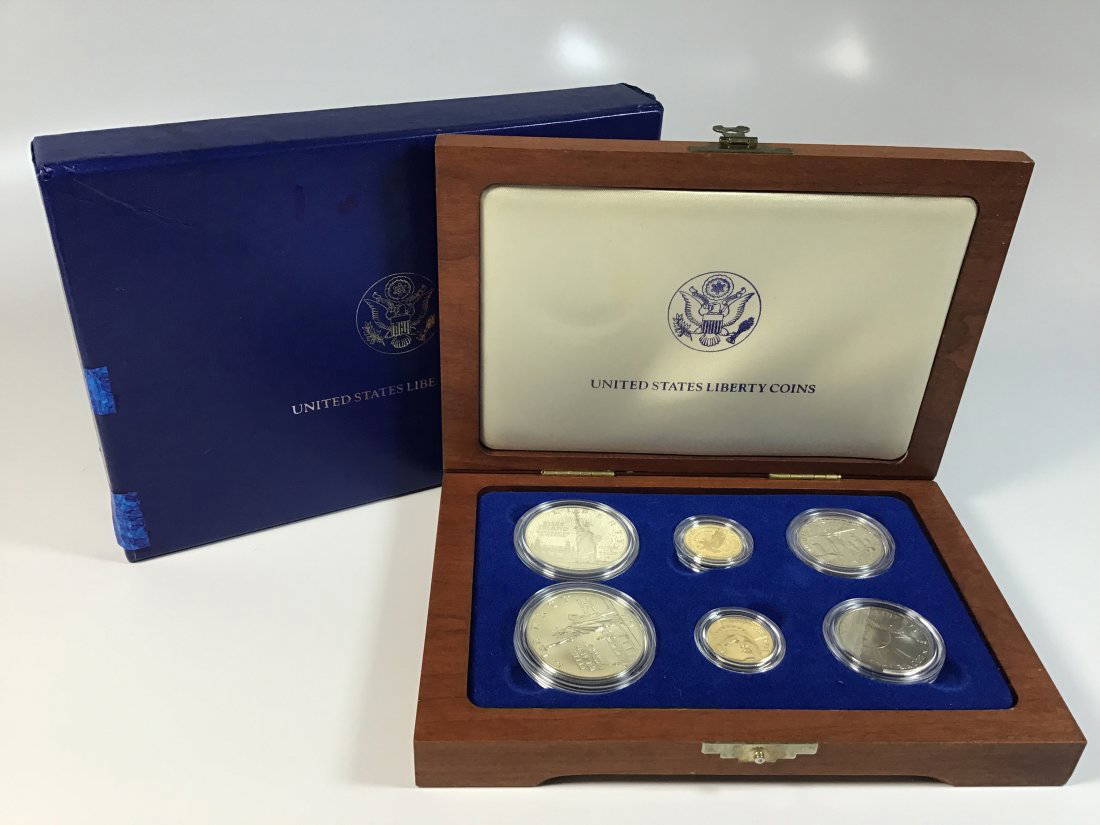 1986 Us Mint Liberty Gold Silver Coin Proof Set Auction