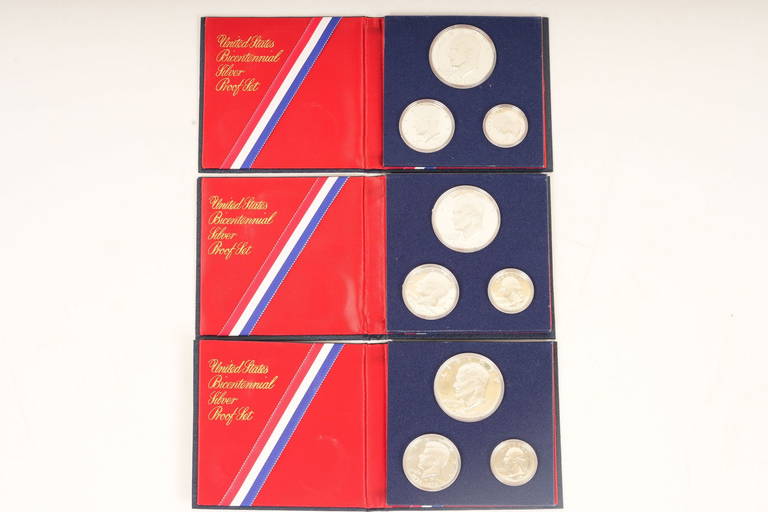 Three 1976 United States Bicentennial Silver Proof Sets