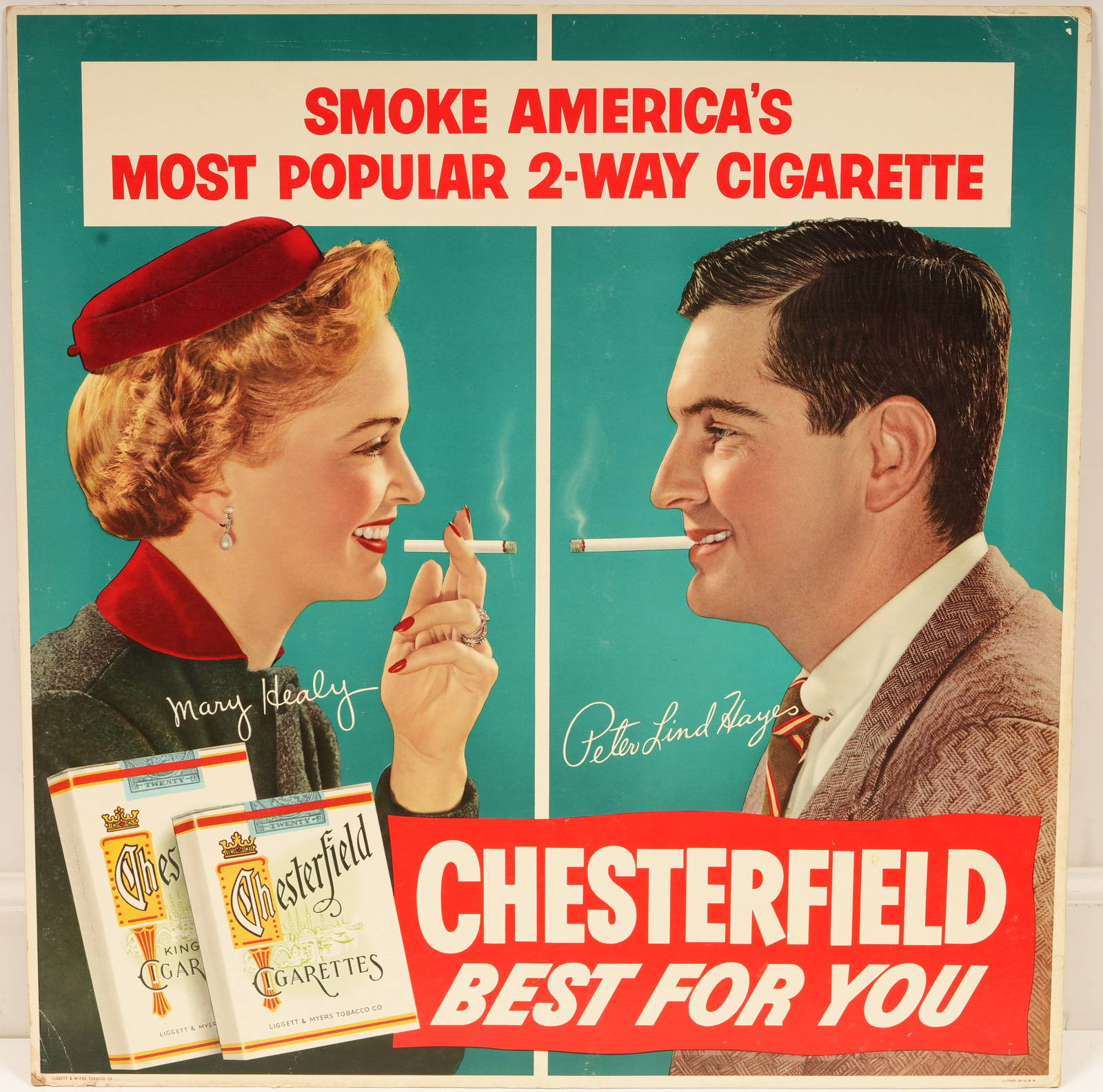 Chesterfield Cigarette Lithographed Poster Auction