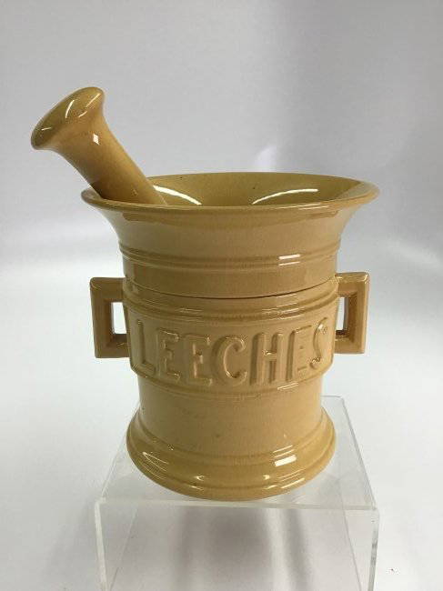 Rare Yellow Ware Leeches Jar Auction