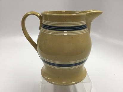 Yellow Ware Banded Pitcher Auction
