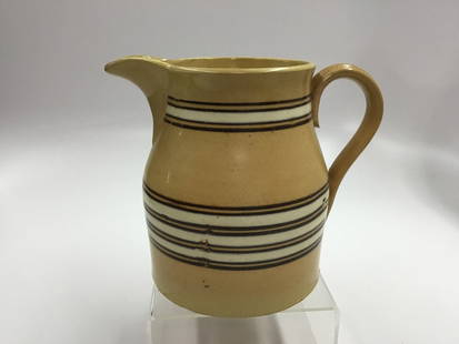 Yellow Ware Banded Pitcher Auction