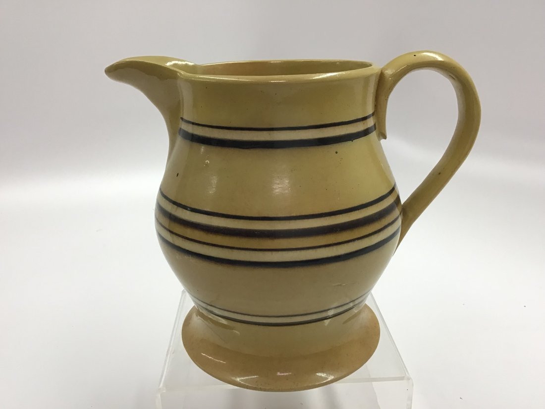 Yellow Ware Banded Pitcher Auction
