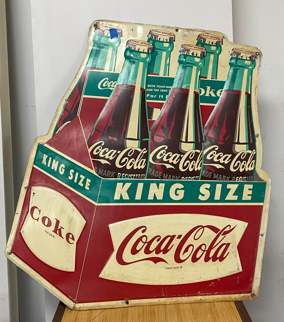 Original King Size Coca Cola 6 Six Pack Sign