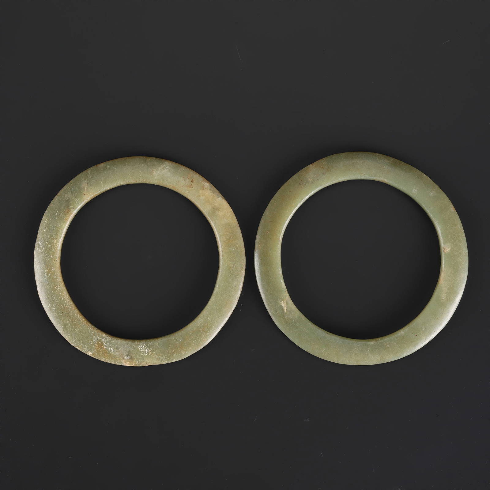 Pair Of Ancient Chinese Neolithic Jade Bangle Auction