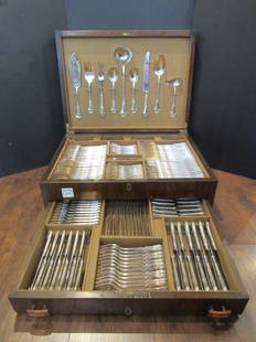 166 Piece Krupp Berndorf Alpacca Silverware Flatware