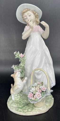 Antique Lladro Spain 'Joy in The Garden' #6999 Girl With Flowers ...
