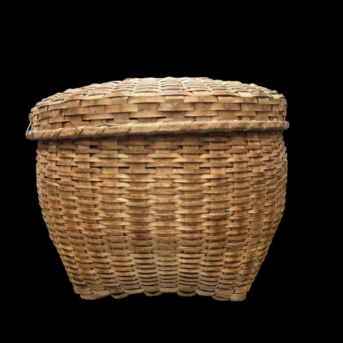 Antique Primitive Wooden Covered Basket - Mar 30, 2023 | Maywood Antiques in NJ