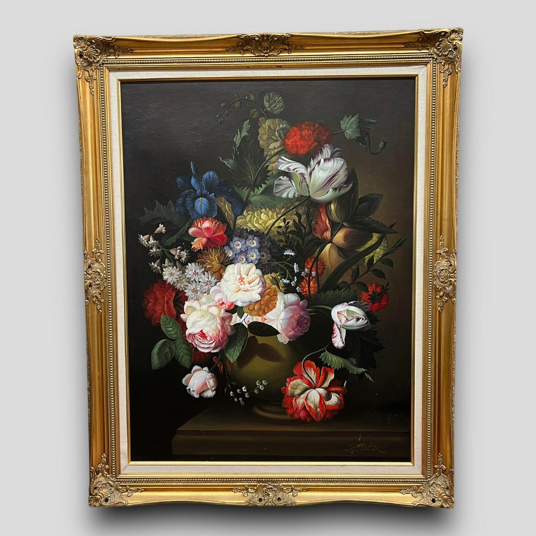 Terrence Alexander (british, 20th C) Oil Painting Still Life Flowers