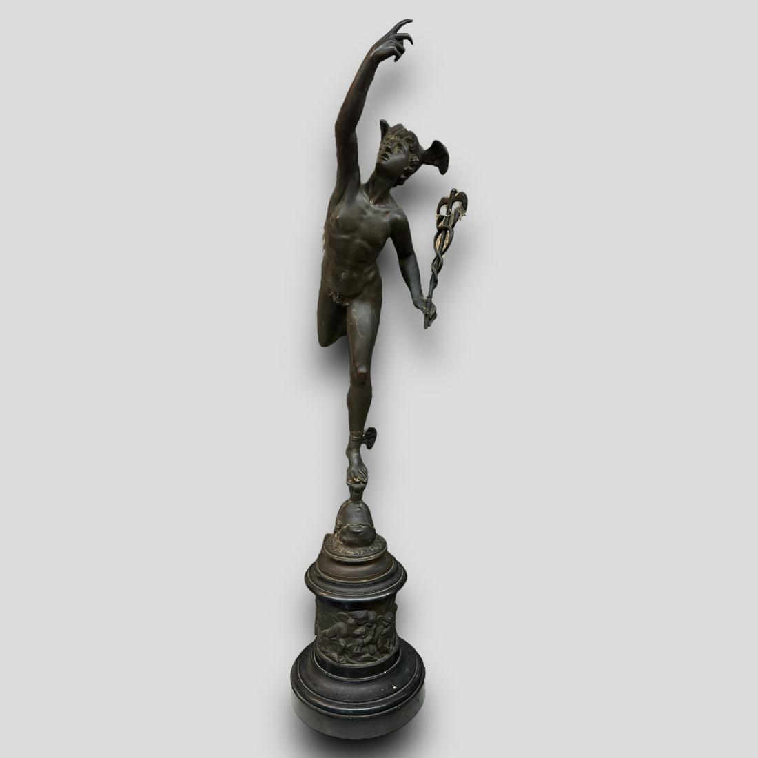 Antique Bronze Neoclassical Sculpture Of Apollo Mercury With Cadeuces ...