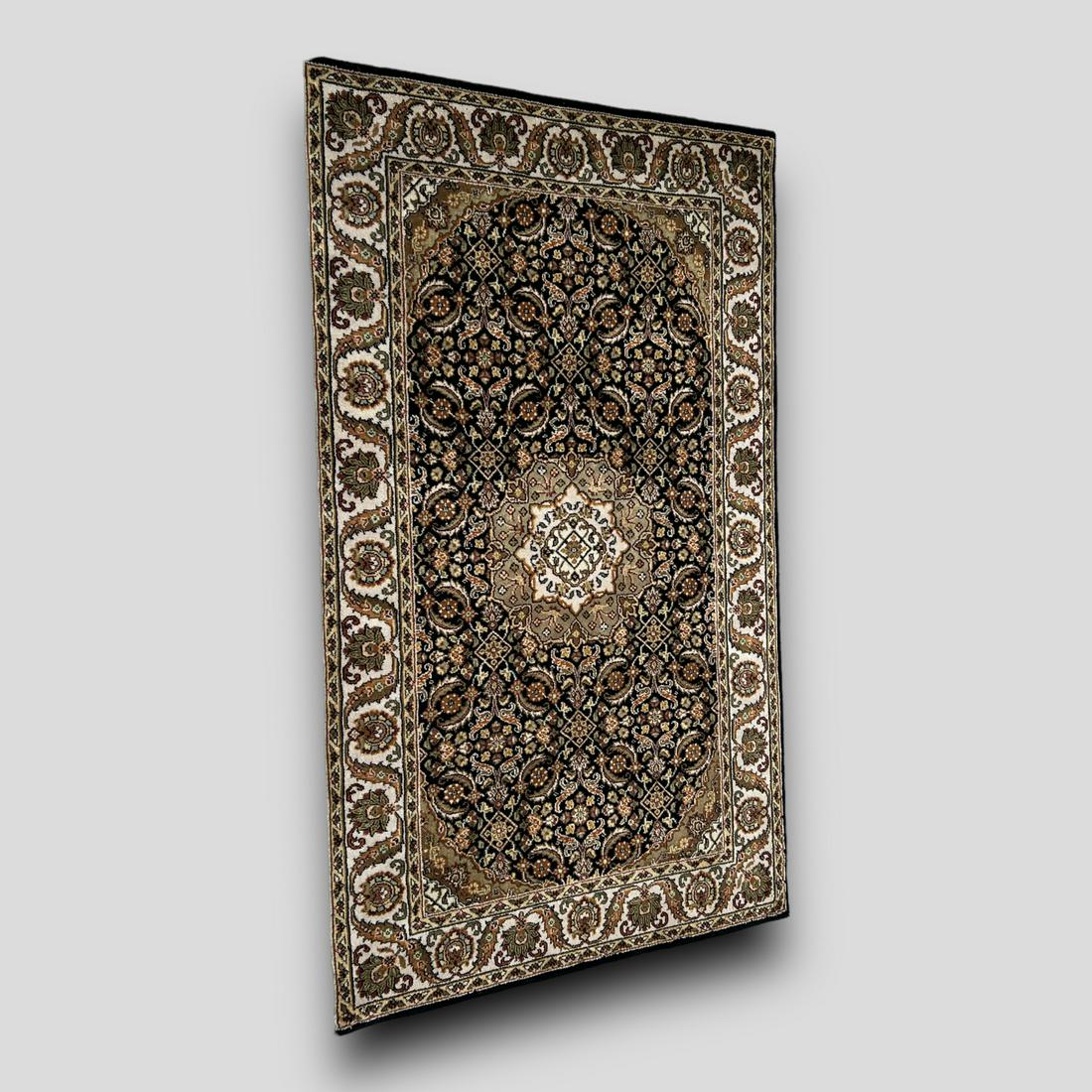 Antique Handmade Pakistani Chobi Floral Design Rug Auction