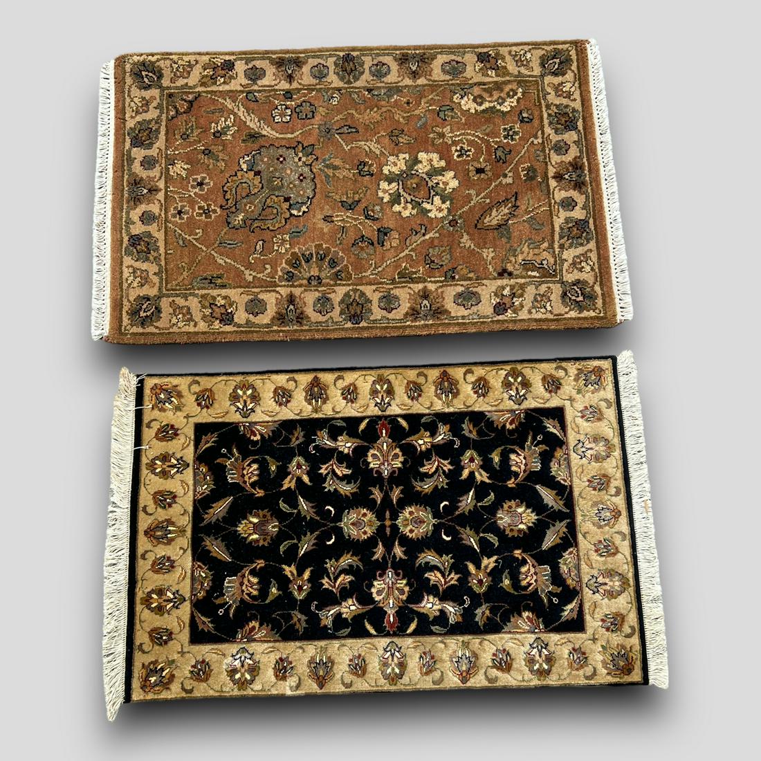 Antique Lot Of 2 Indian Pakistani Handmade Rugs Auction