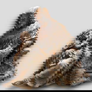 Antique Spelter Religious Jesus Christ & 2 Children Statue