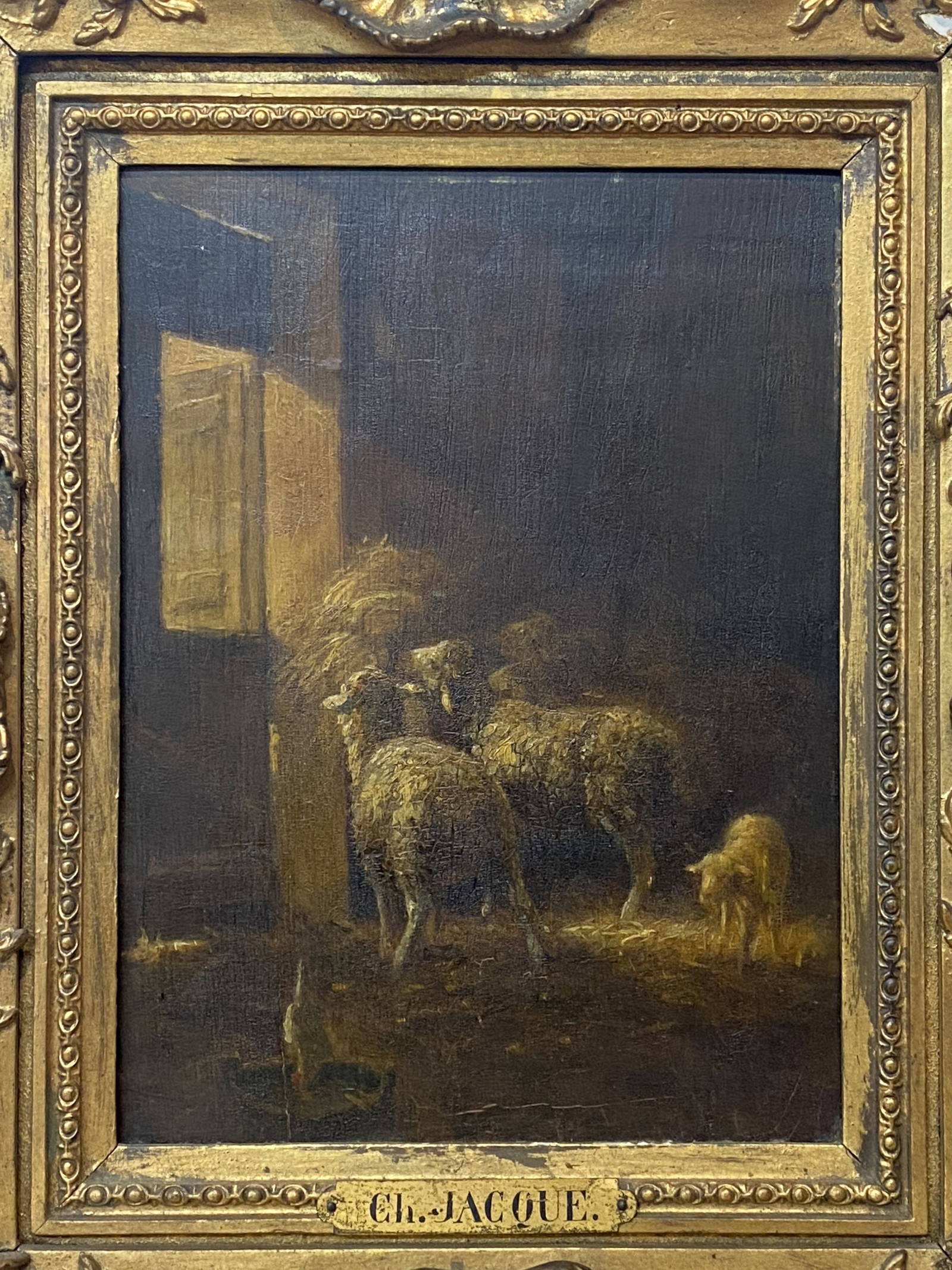 Charles Emile Jacque (france, 1813 - 1894) Sheep Painting Auction