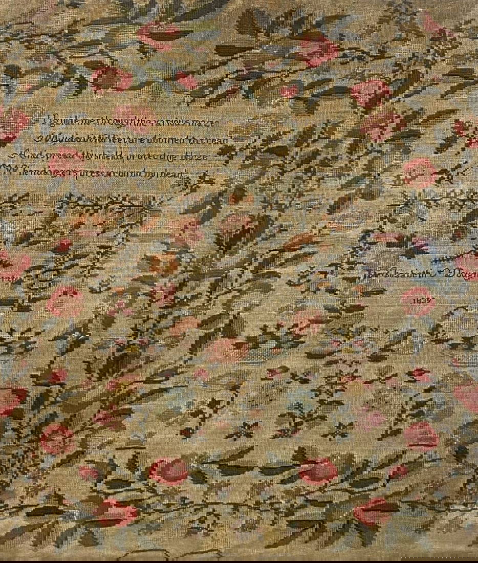 Antique American Sampler 1839 Auction