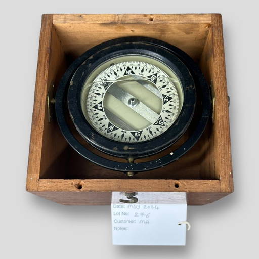 Early Polaris Compass In Wooden Box