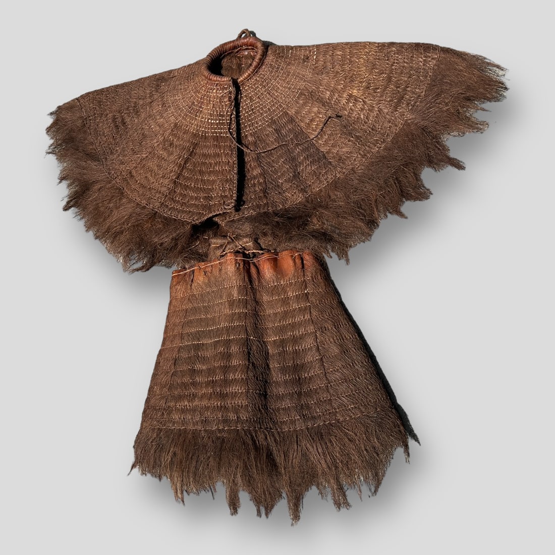 Antique Traditional Chinese Mino Straw Cape Coir Rain Coat Auction