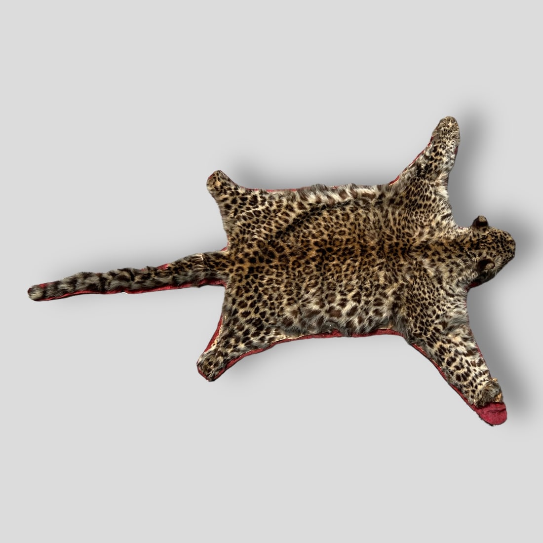 Vintage Faux Leopard Skin Rug Big Cat Pelt Auction