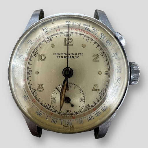Vintage Swiss Chronograph Single Button Harman Watch