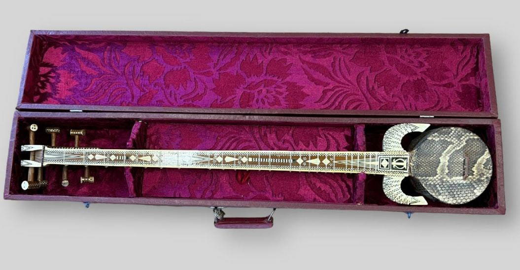 Antique Chinese Rawap Musical String Instrument Xinjiang China Auction