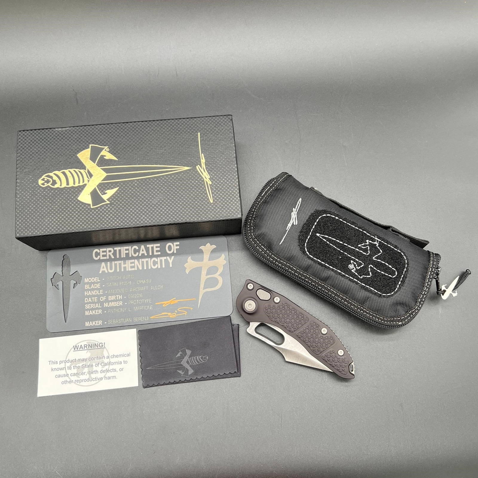 Microtech Marfione Berenji Prototype Knife Auction