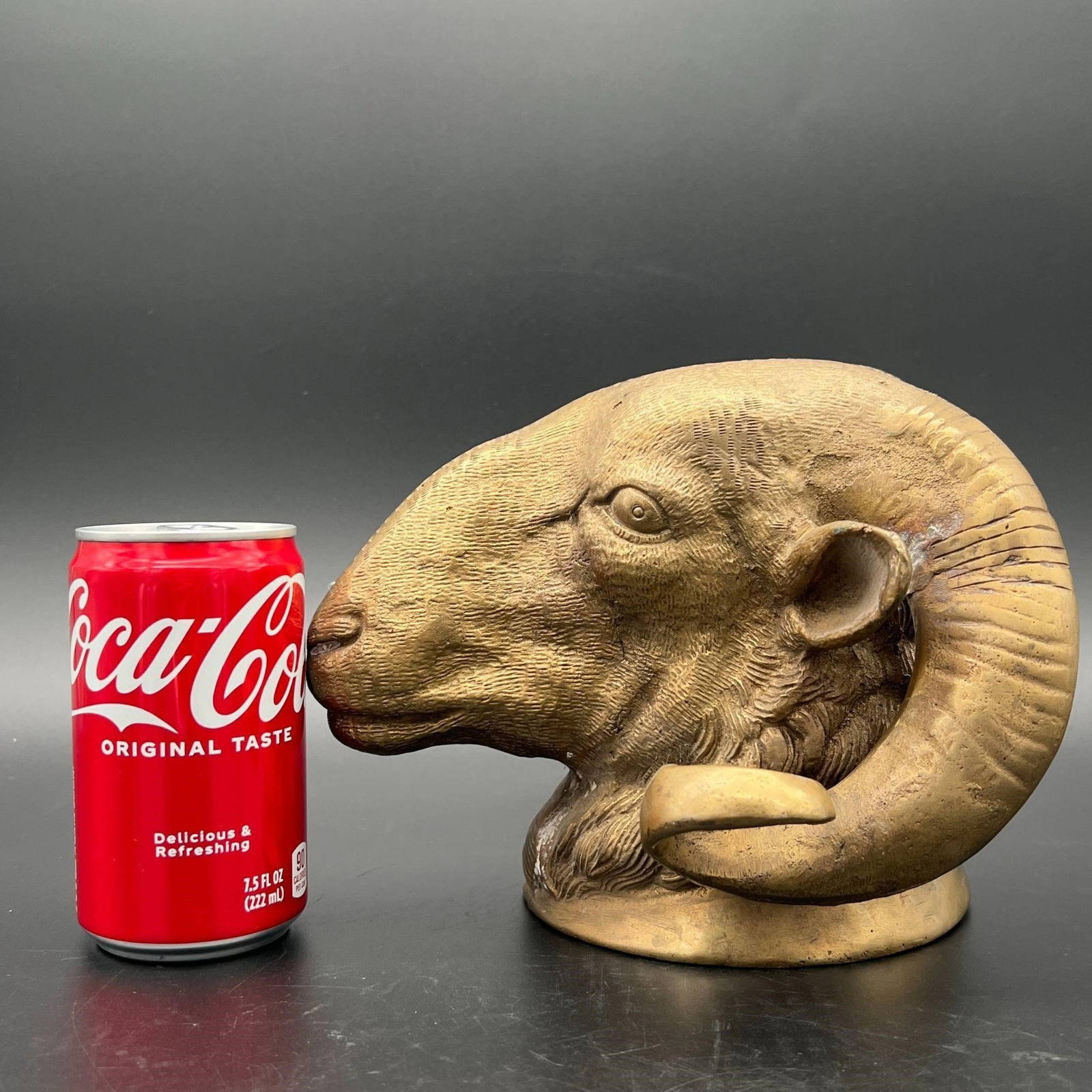 Large Bronze Brass Rams Head Statue Auction