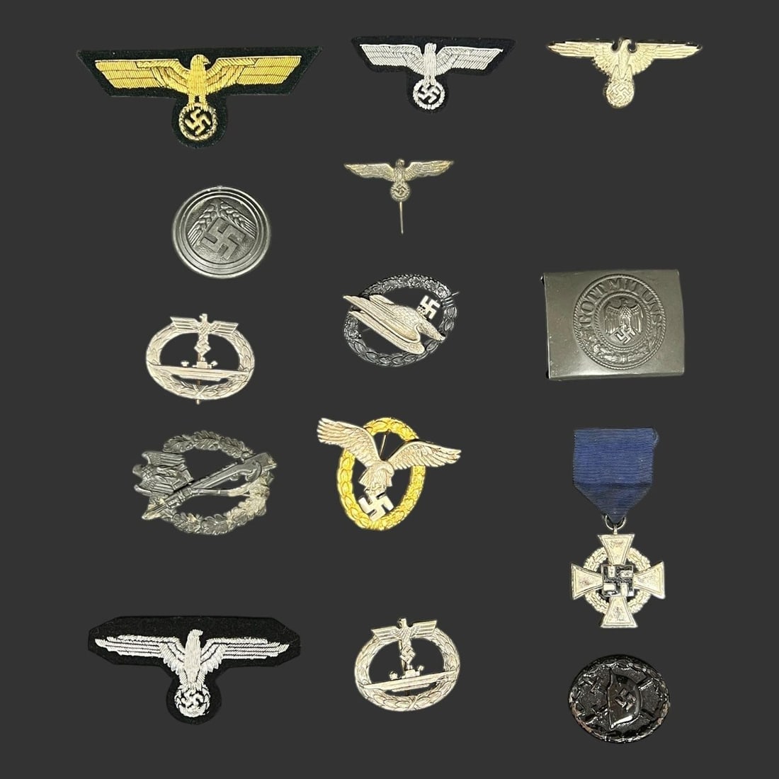 Lot Of 14 Mixed German Nazi Military Pin Medals Auction