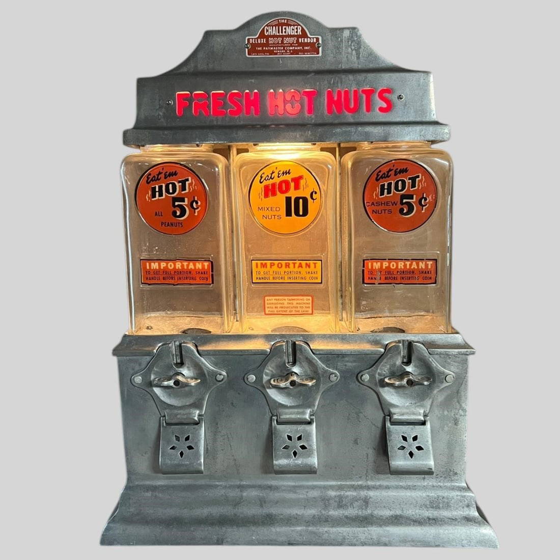 Challenger Deluxe Hot Nut Vending Machine Auction