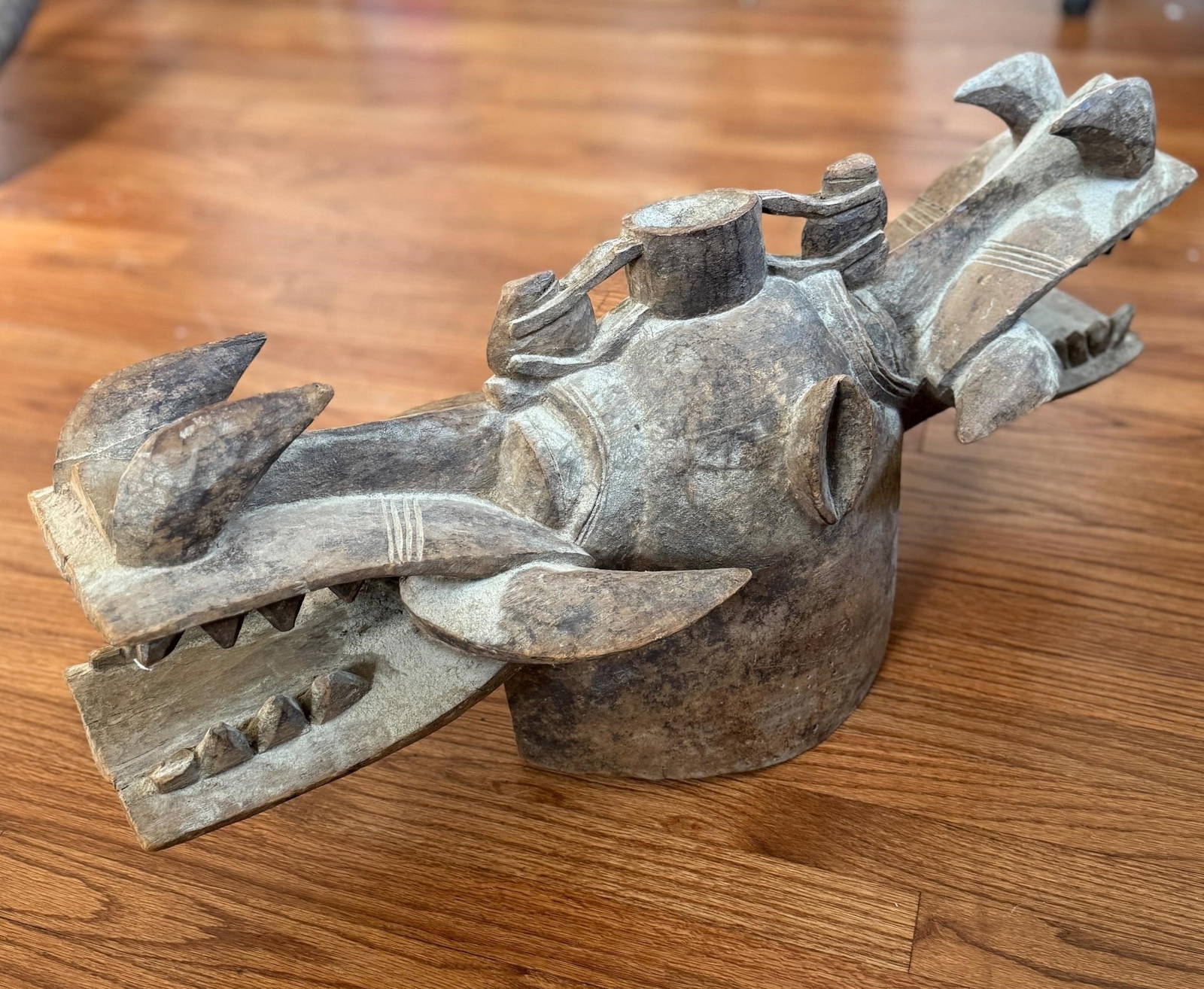 Large Carved Wood African Senufo Firespitter Mask Auction