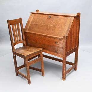 Charles P. Limbert Craftsman Oak Desk