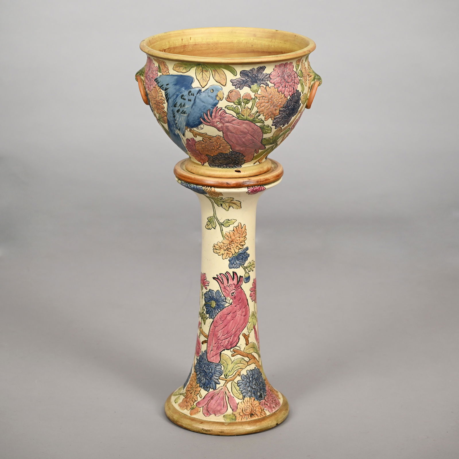 Weller Pottery Flemish Line Jardiniere & Pedestal