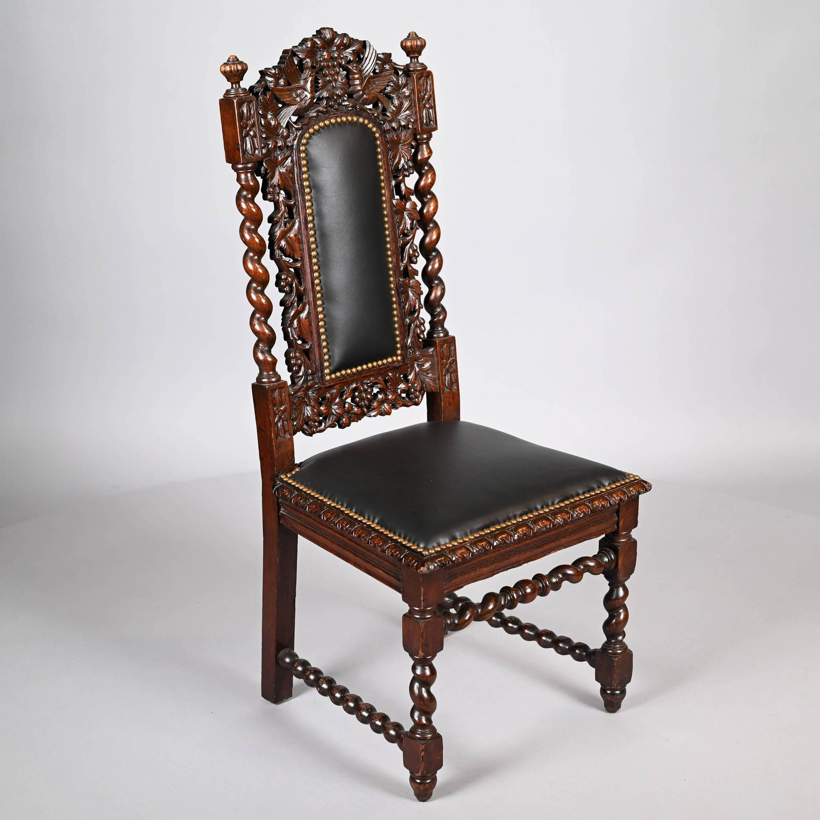 Jacobean Revival Carved And Turned Side Chair Auction