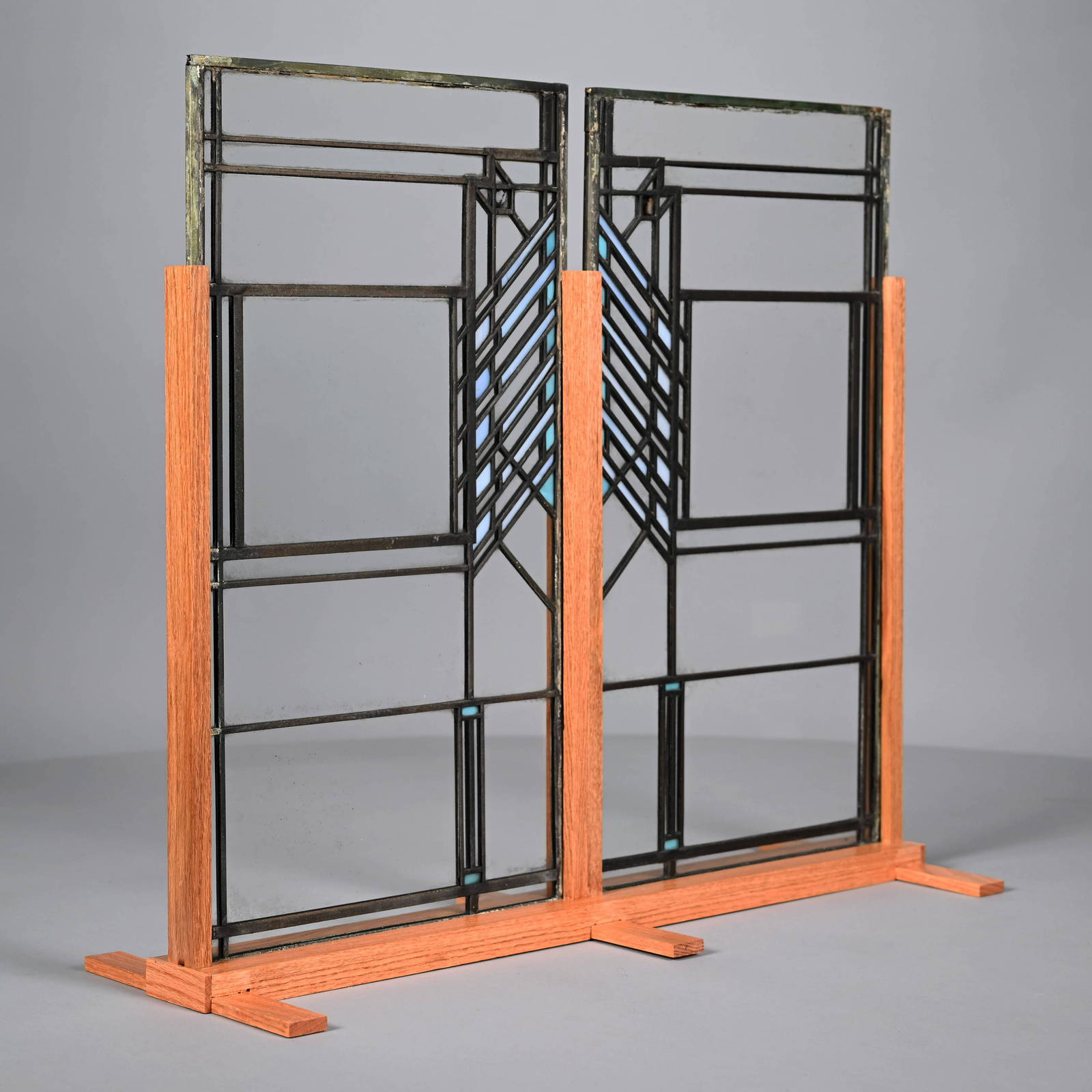 Frank Lloyd Wright-pair Of Windows, Steffens House Auction