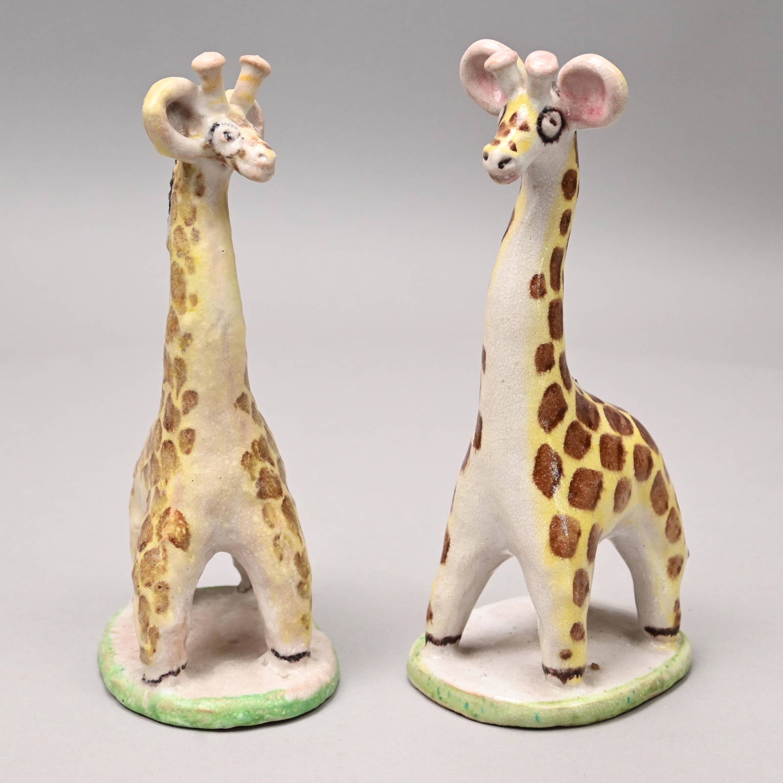 Guido Gambone - Two Glazed Pottery Giraffes Auction