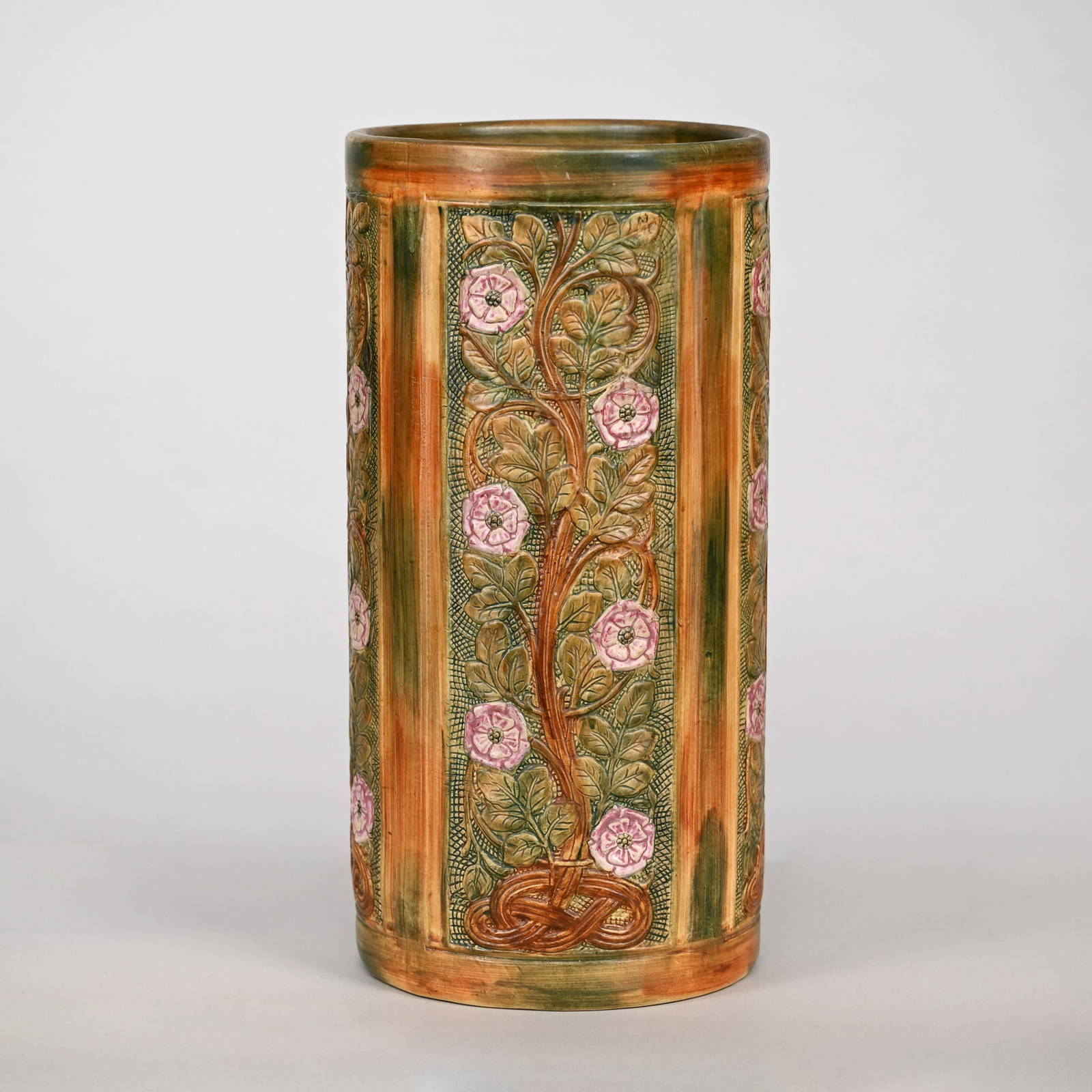 Weller Pottery Flemish Line Umbrella Stand Auction