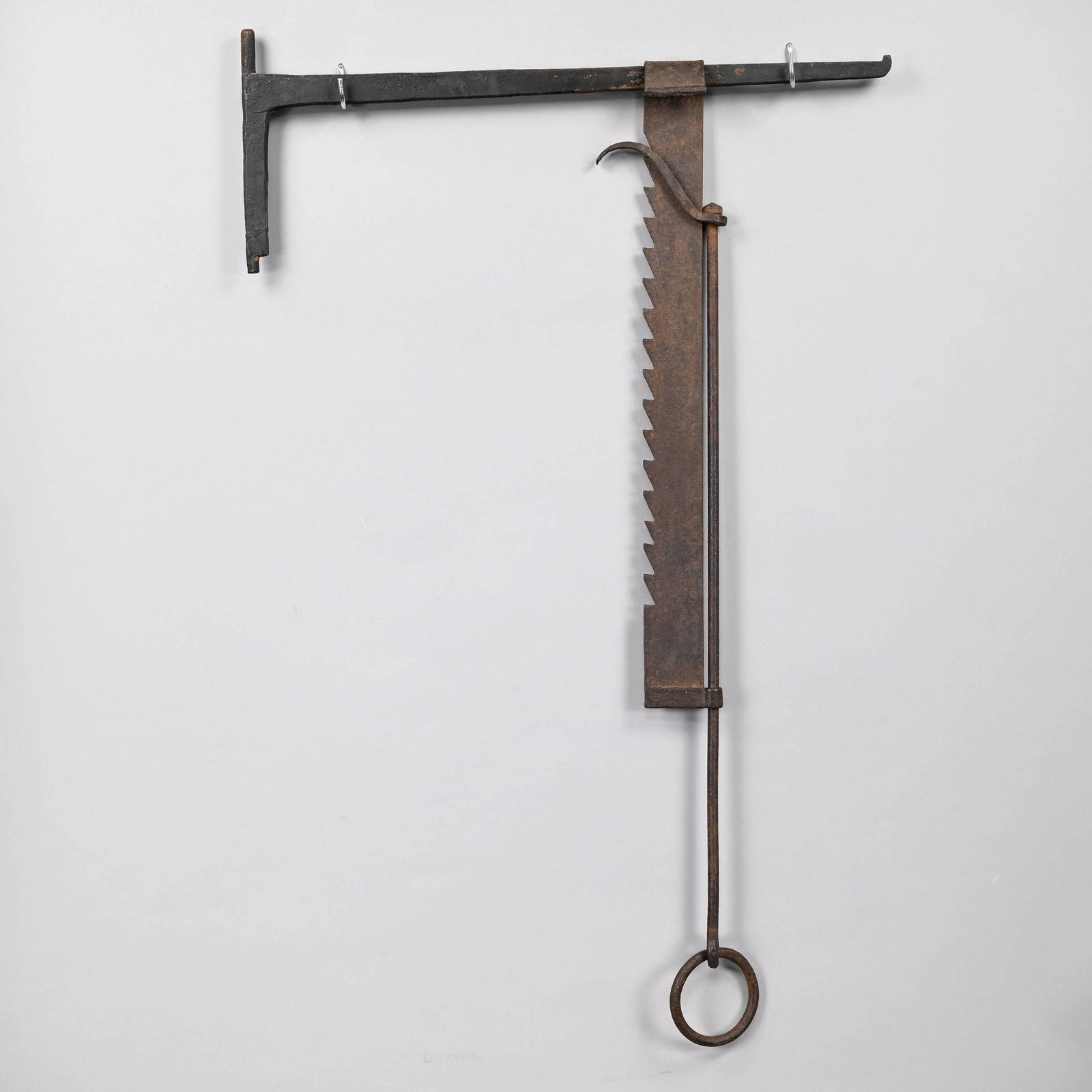 Wrought-iron Hearth Ratchet Trammel And A Crane Auction