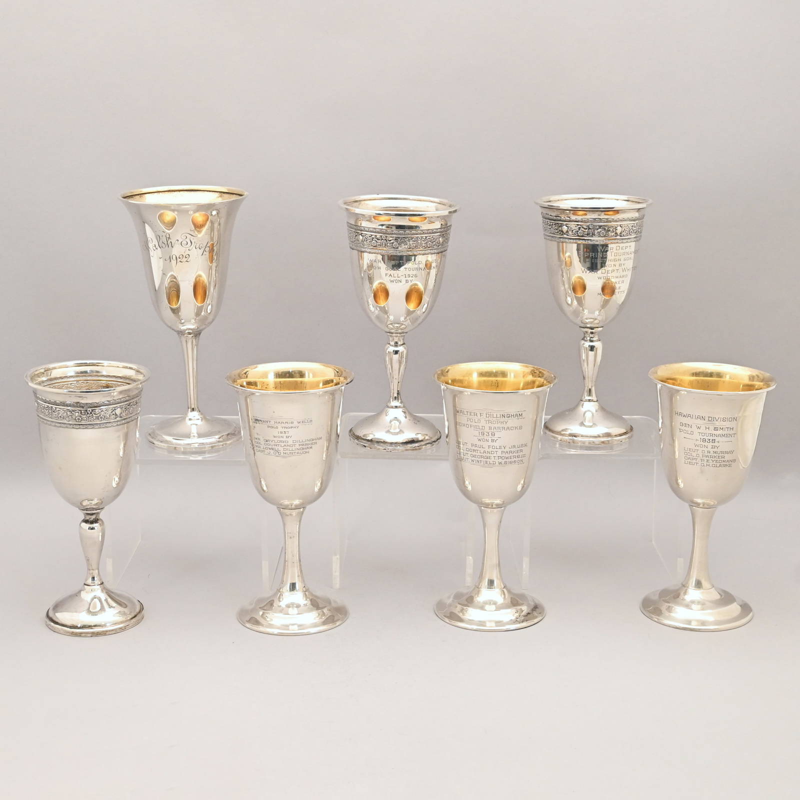 Cortlandt Parker's Seven Sterling Silver Trophies Auction