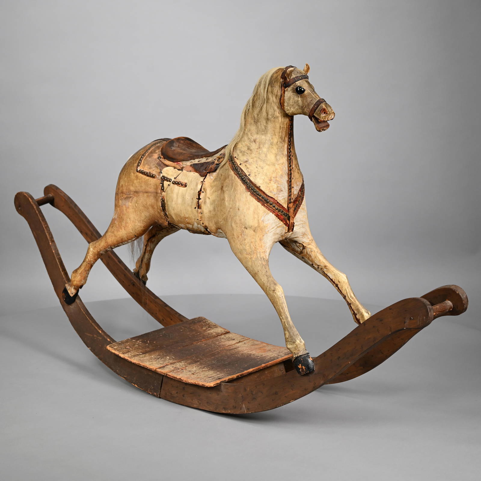 English Dappled Grey Bow Rocking Horse, 1820-30 Auction