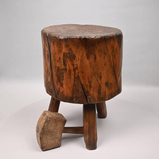 Burl Ash Maul And A Tree Stump