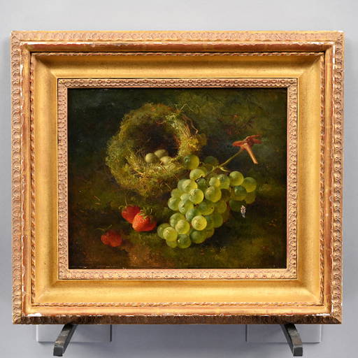Pre Raphaelite School Still Life Of Fruit & Nest