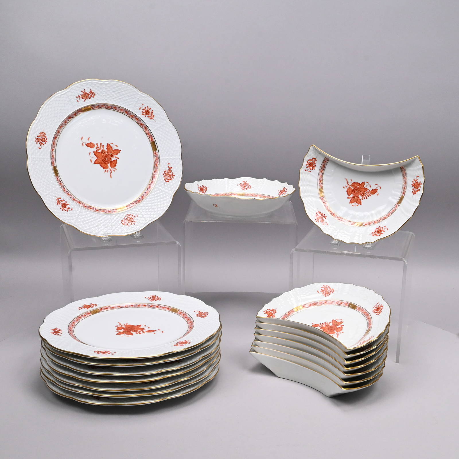 Set Of Herend Porcelain 'chinese Bouquet' Dishes Auction