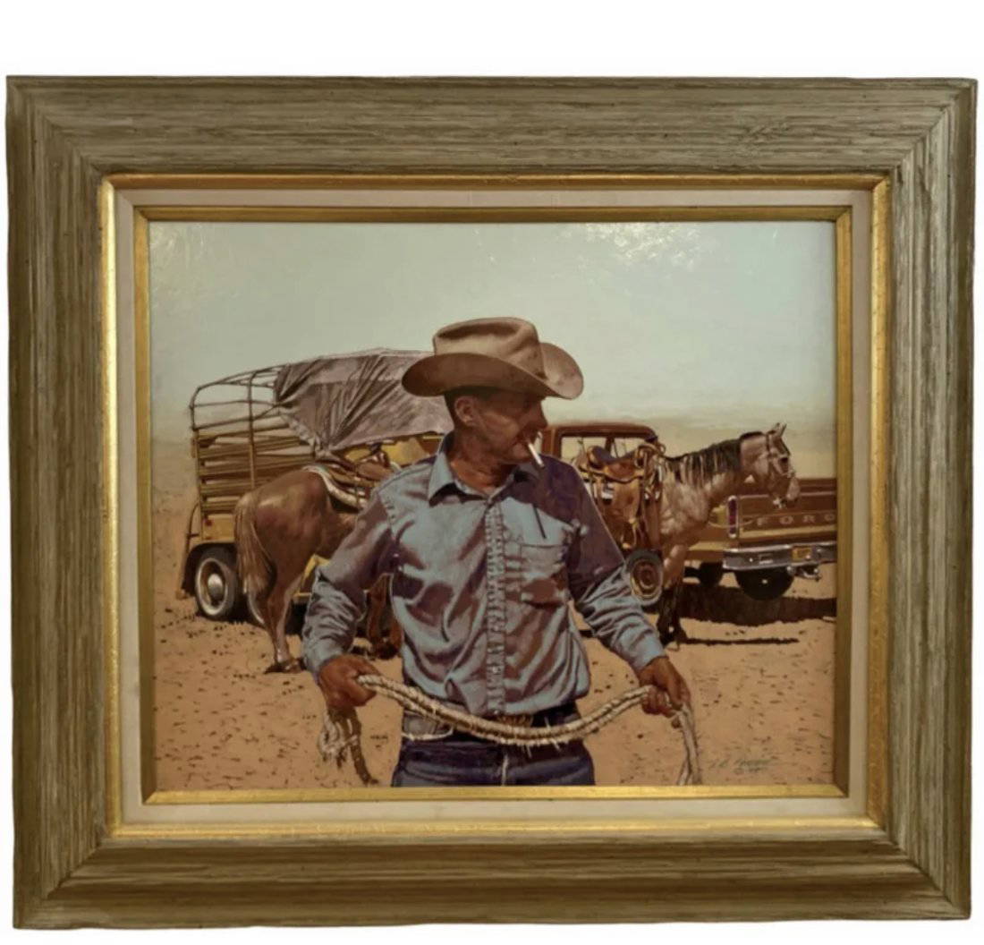 Cowboywestern Oil Painting By L. B Porter Auction