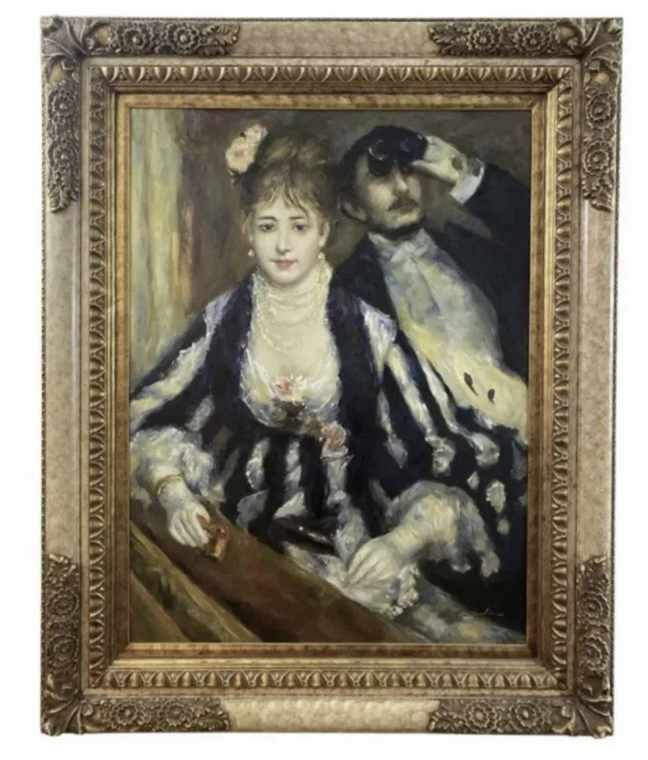 Couple Watching And Enjoying Opera Oil On Canvas Auction