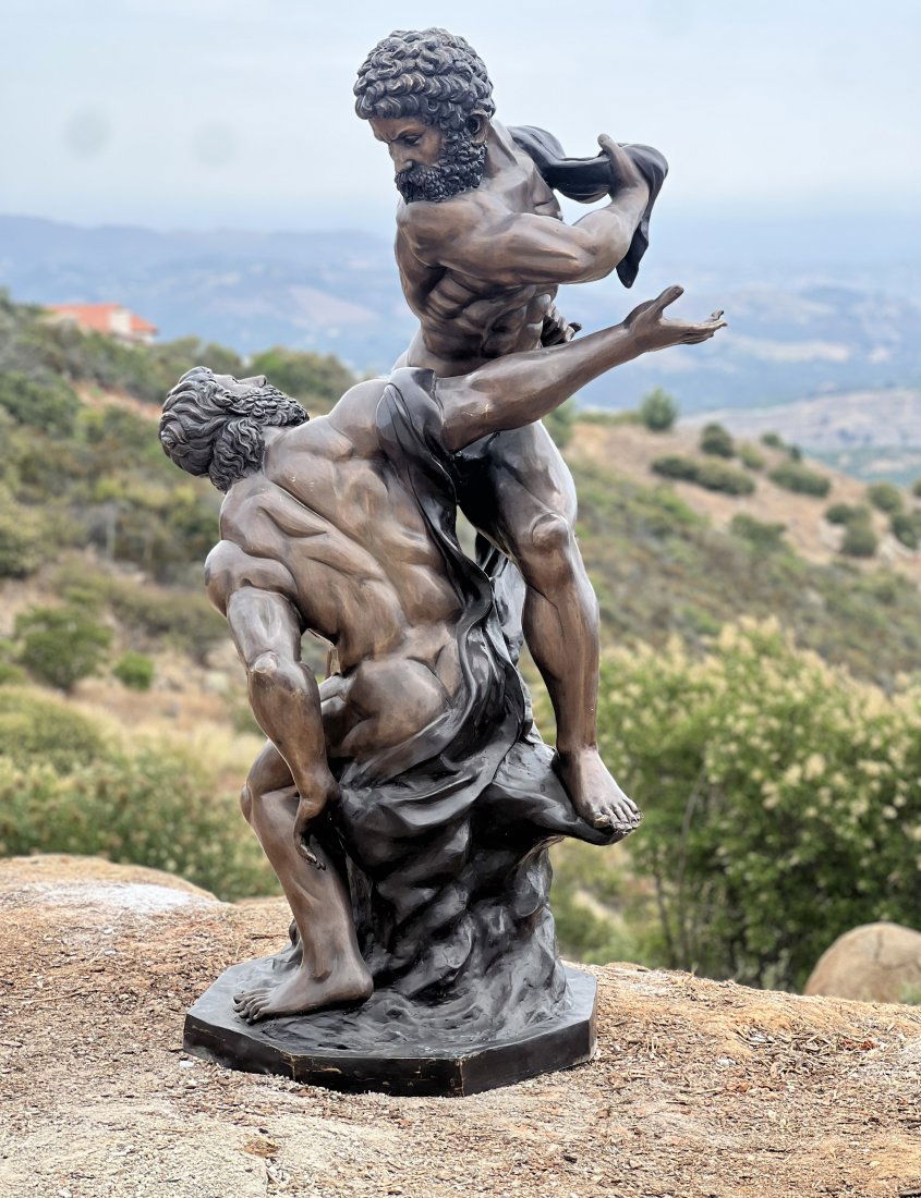Life Size Monumental Hercules And Atlas Bronze Sculpture Auction