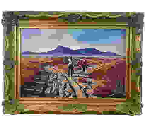 1984 The Meeting Place Western Art Painting By L. Benjamin Porter Auction