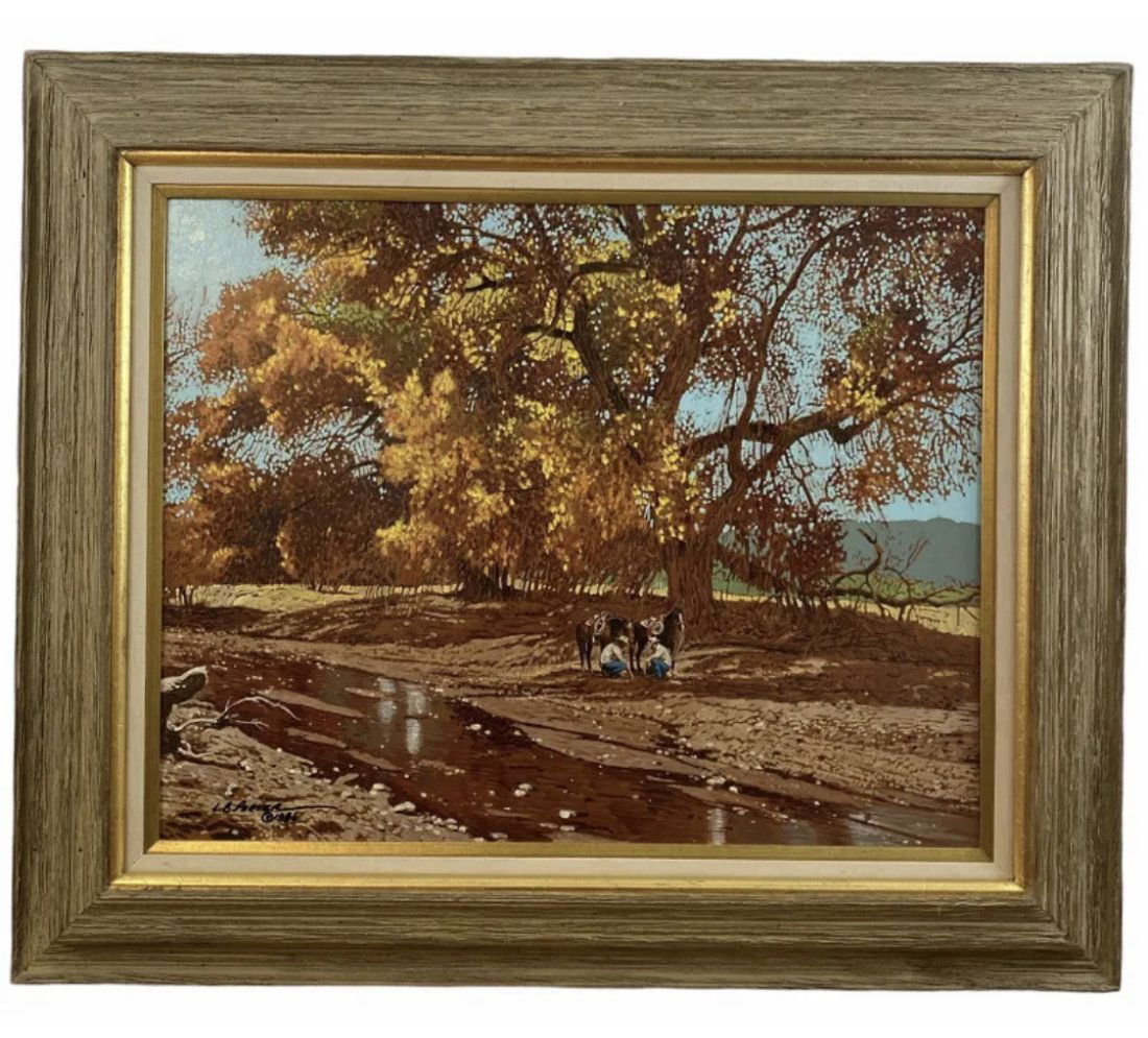 1986 Western Oil Painting By L. Benjamin Porter Auction