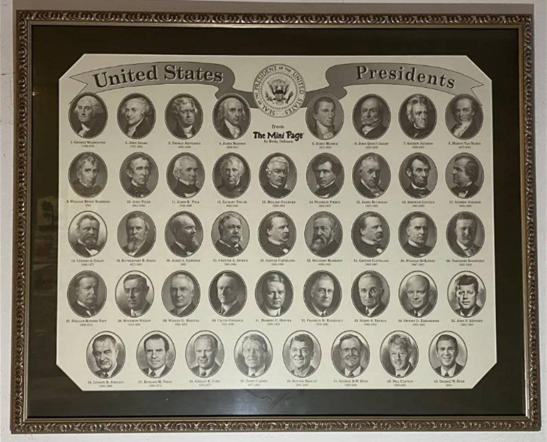 The Presidents Of United States Framed Auction
