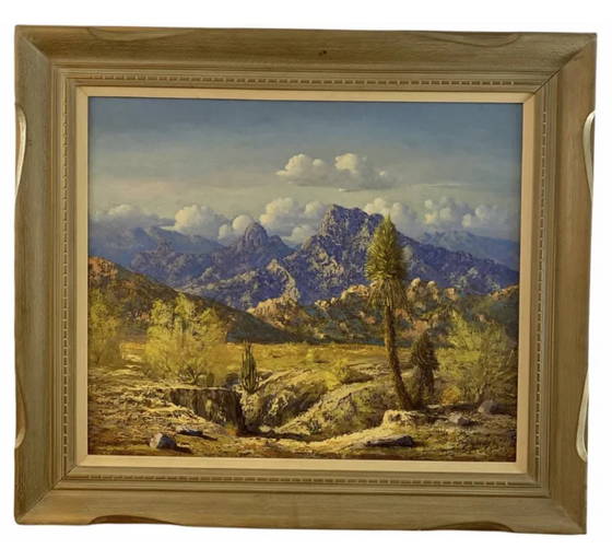 Desert Oil Painting By Thomas L Lewis